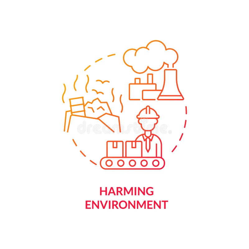 Harming Environment Red Gradient Concept Icon Stock Vector ...