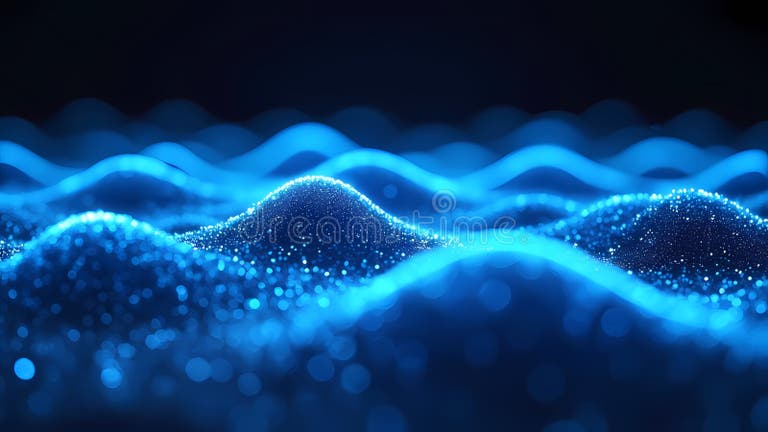Harmonic Blue Light Waves Creating Rhythmic Flow Backdrop Stock ...