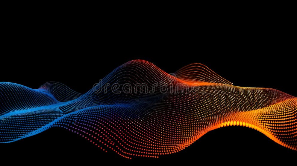 Harmonic Dot Flow: 3D Curves in Blue & Orange Gradient Light Stock ...