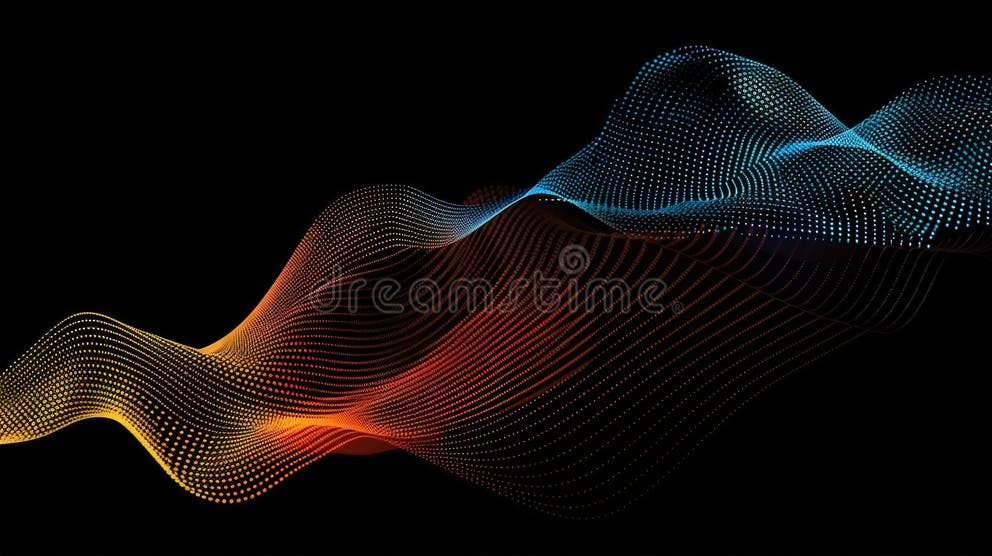 Harmonic Dot Flow: 3D Curves in Blue & Orange Gradient Light Stock ...