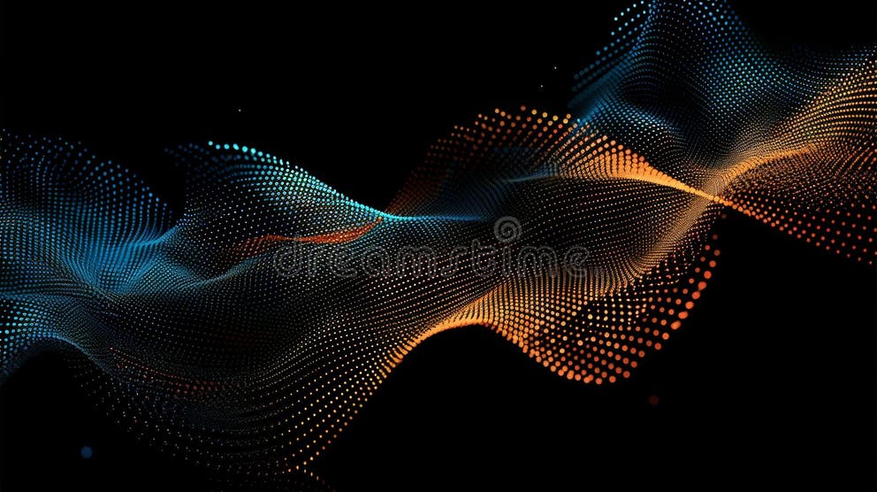 Harmonic Dot Flow: 3D Curves in Blue & Orange Gradient Light Stock ...