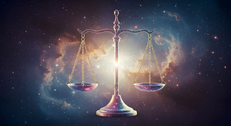 Cosmic Balance Scales Justice Against Nebula Stock Photos - Free ...