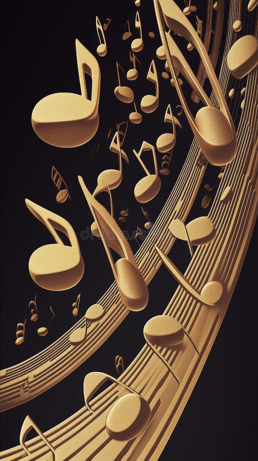 Harmonic Musical Notes Swirl in Endless Rhythmic Motion Stock ...