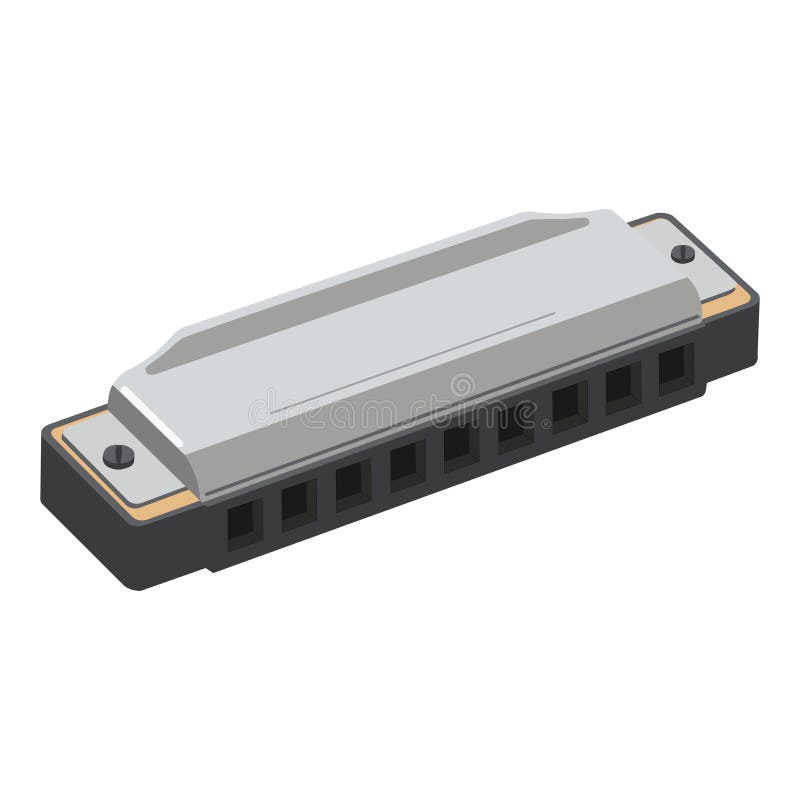 Vector Illustration of Silver Harmonica Stock Illustration ...