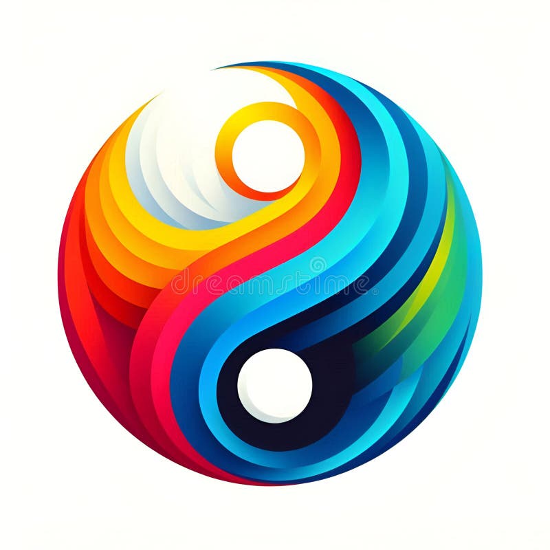 Harmonious Balance: Blue and Red Yin Yang Circle Stock Illustration ... Harmonious Balance: Blue and Red Yin Yang Circle Stock Illustration ...