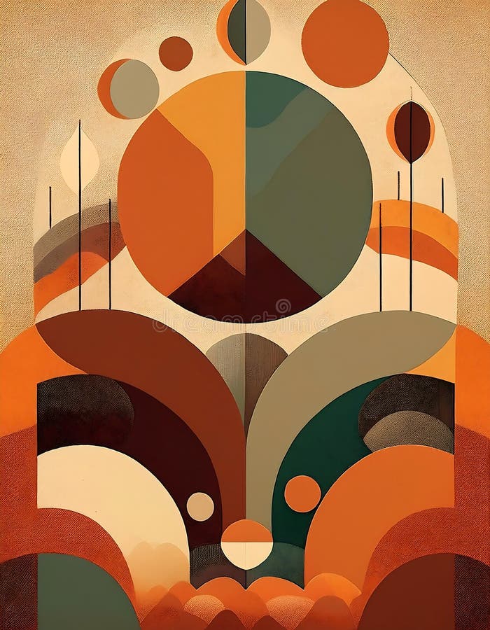 Earthy Gradient Design Featuring Layered Shapes in Brown, Burnt Orange ...