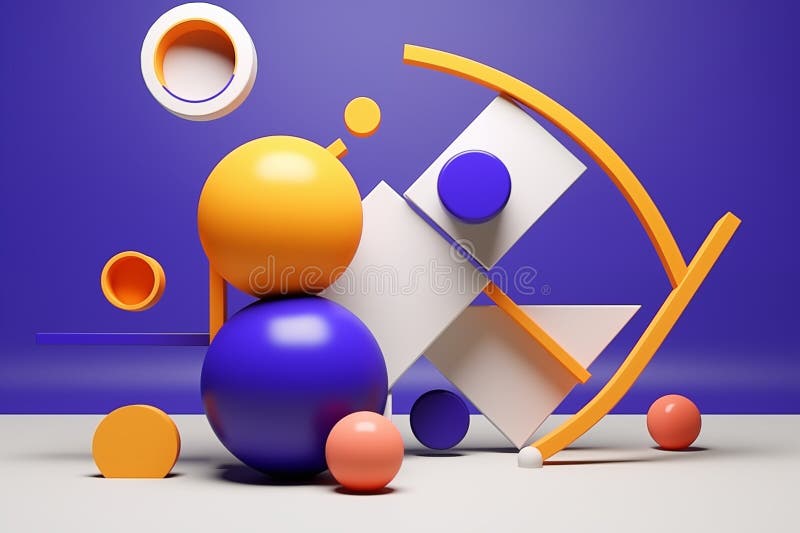A Harmonious Blend of Geometric Shapes in a Strikingly Colorful and ...