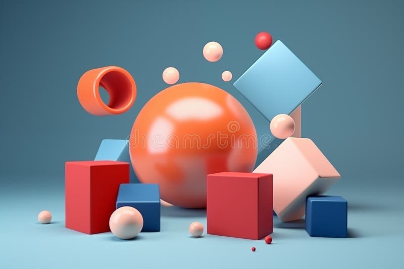 A Harmonious Blend of Geometric Shapes in a Strikingly Colorful and ...