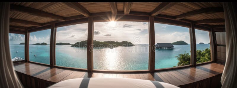 Tropical Island Paradise Banner Wallpaper Design for Your Creative ...