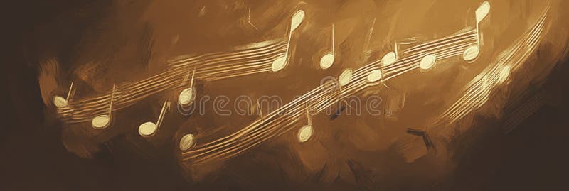 Harmonious Cascade of Musical Notes on Dark Wave Stock Illustration ...