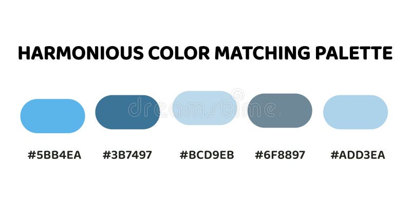 This Harmonious Color Palette Features Soft, Pale Blue Tones for a ...