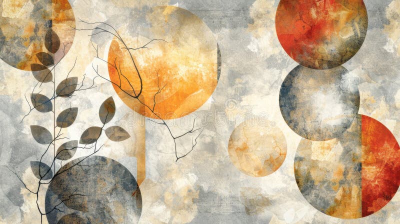 Harmonious Design with Geometric Shapes and Muted Tones Stock Image ...