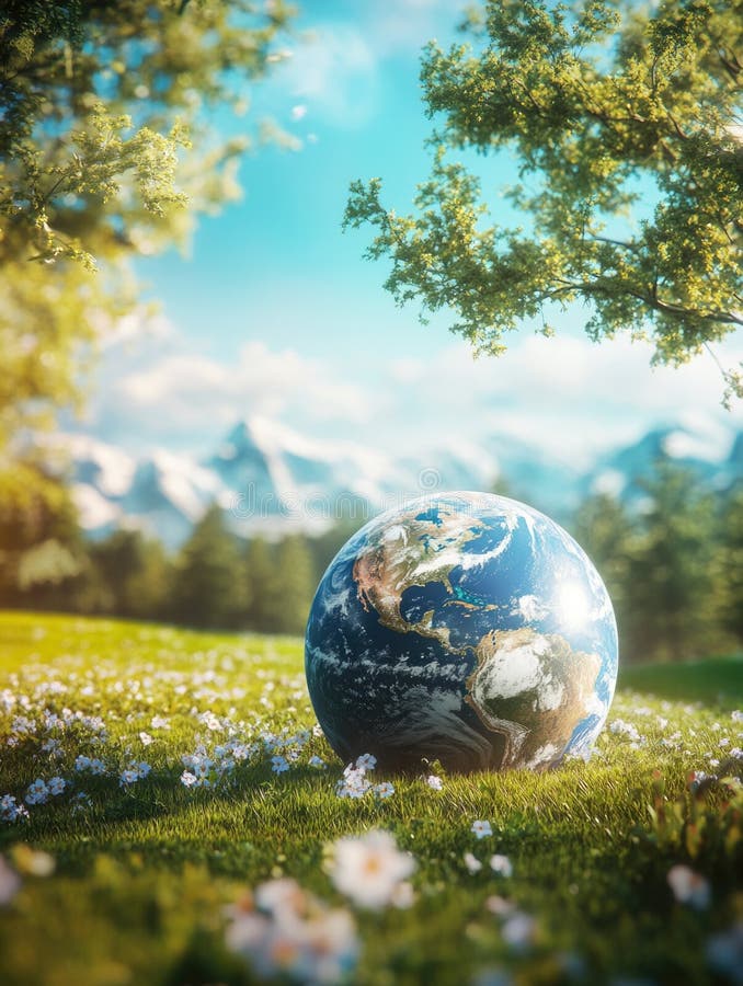 Harmonious Earth stock image. Image of recycling, mountains - 359866941