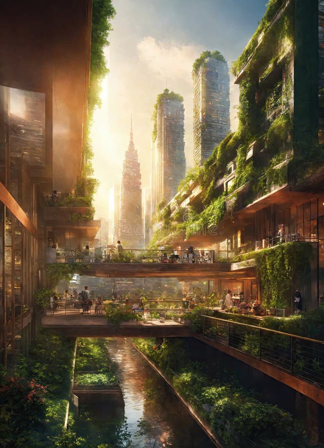 Harmonious Future: a Vision of Nature and Technology Coexisting Stock ...