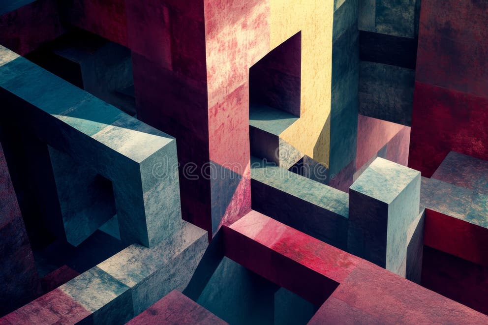 Harmonious Geometric Interlocking Shapes Design Stock Illustration ...