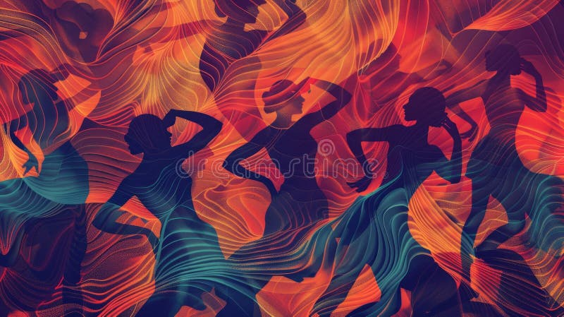 Harmonious Layout Pattern Showcasing the Rhythm and Flow of Dance Stock ...