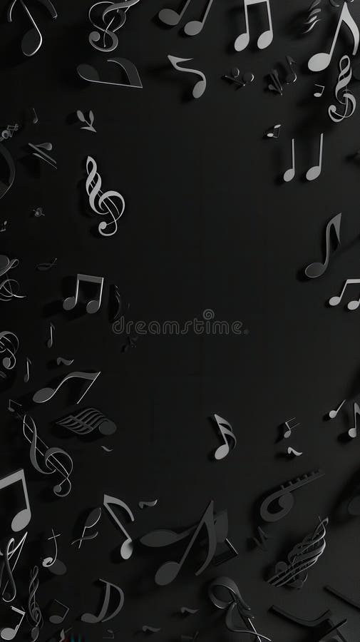 Harmonious Melody. a Music Note Background with High Detail on a Plain ...