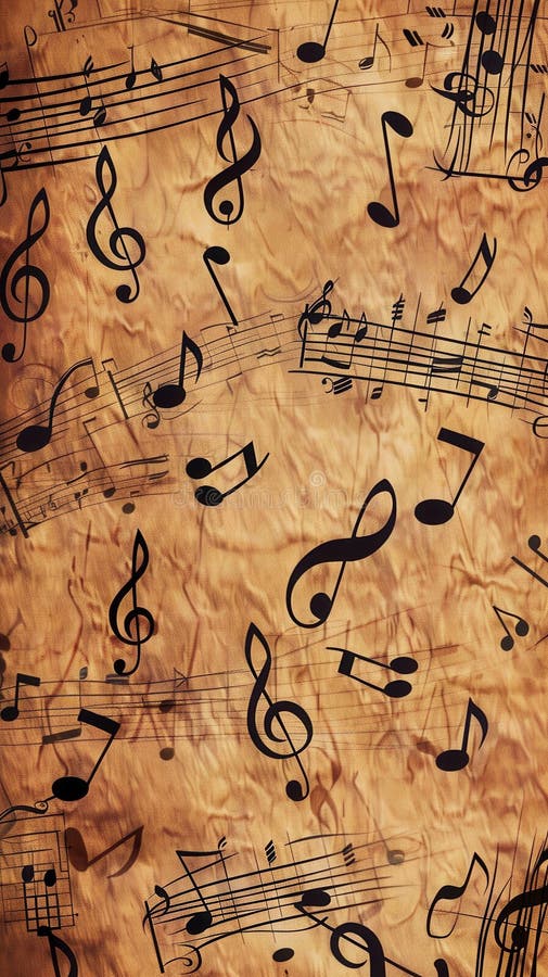 Harmonious Melody. Music Note Background with High Detail on a Plain ...