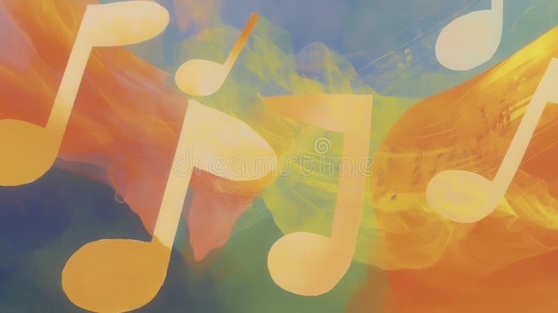 Harmonious Notes Weave through a Vivid Abstract Landscape Stock ...