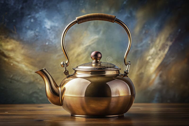 A Harmonious Pastel Copper Teapot Elegant Kitchen Decor Featuring a ...