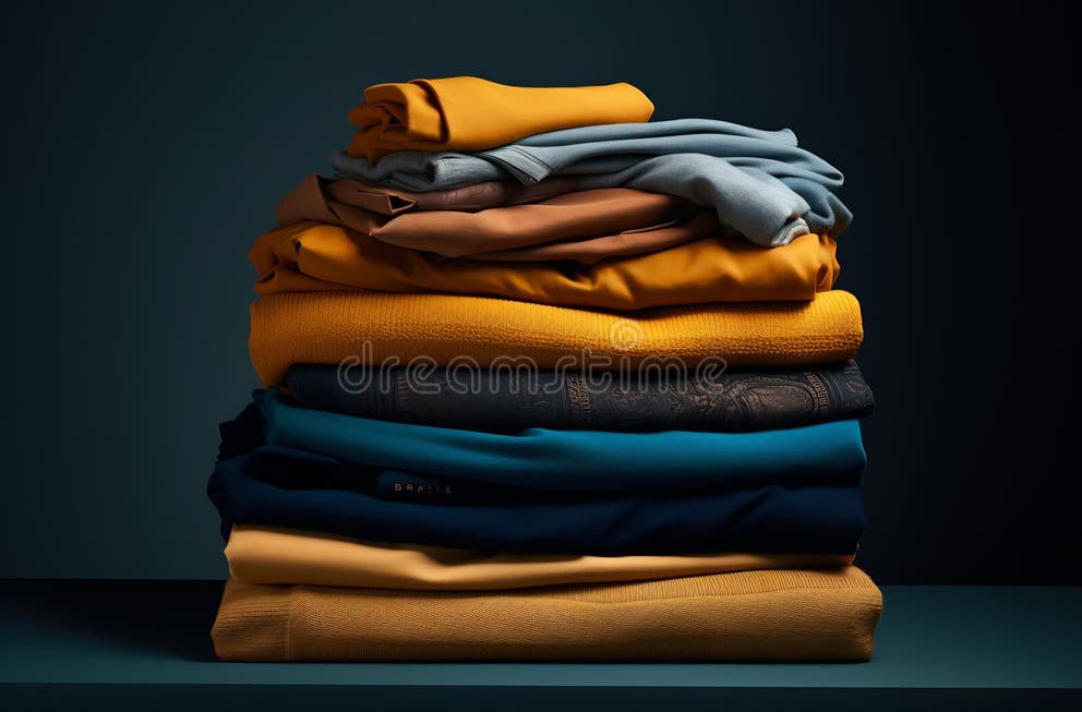 Harmonious Stack of Coordinated Fabrics Stock Image - Image of richness ...