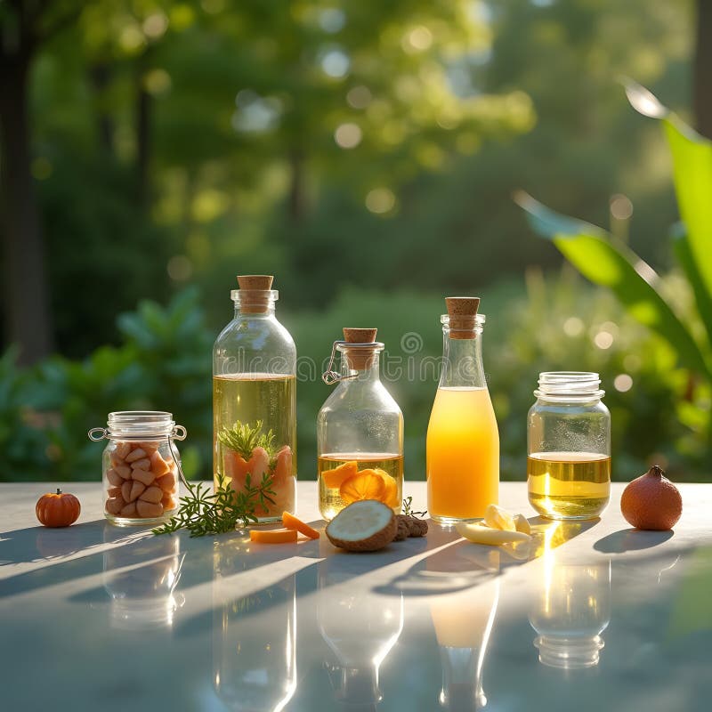 Harmonious Still Life Collection in Serene Outdoor Setting Stock ...