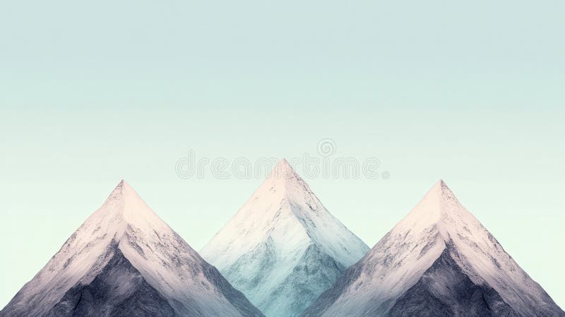 Symmetrical Snowy Mountain Peaks in a Tranquil Landscape Stock Image ...