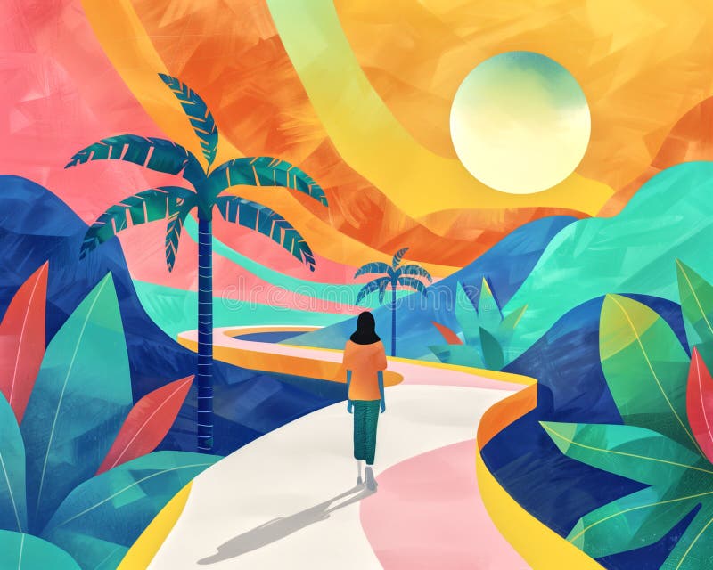 Harmonious Transitions, Calming Rhythms Visualization Stock ...