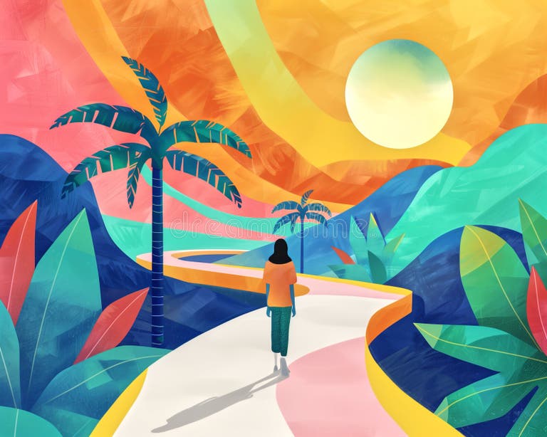 Harmonious Transitions, Calming Rhythms Visualization Stock ...