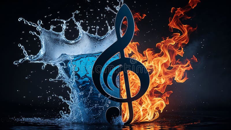 Harmonious Treble Clef Art with Contrasting Colors Stock Illustration ...