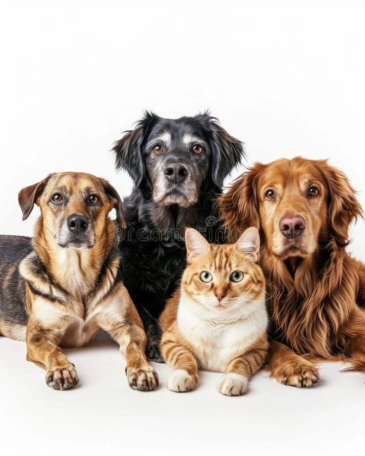 Harmony Amongst Paws stock illustration. Illustration of pets - 305071263