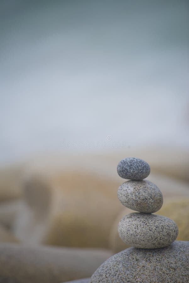 Three Pebbles Stacked, Stones Plie Stock Photo - Image of white, gray ...