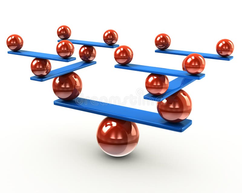 3d Ball Balance, Concept of Equilibrium Stock Illustration ...
