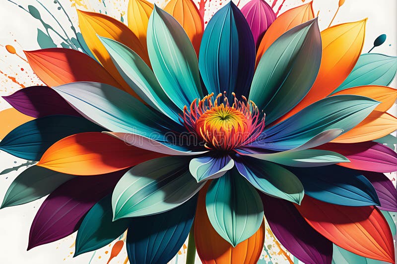 Harmony in Bloom: Abstract Backdrop Centered on a Vibrant Flower ...