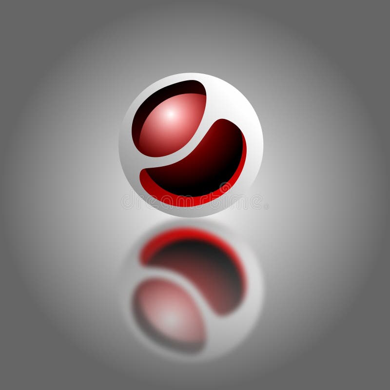 Harmony in Contrast: Red Ball within the Grayscale Sphere Stock Vector ...