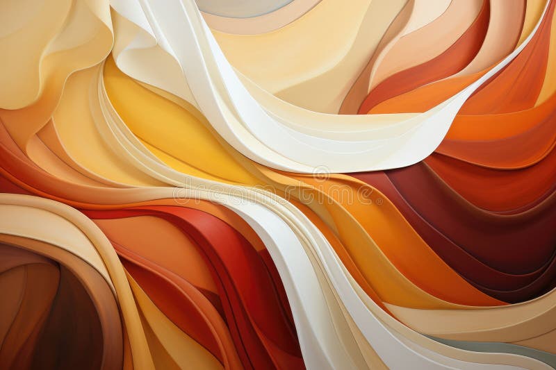 Harmony of Curves Smooth Curves in Earthy Shades - Abstract Background ...