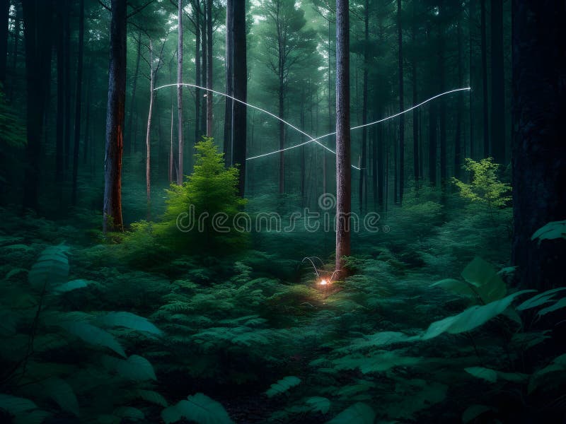 Harmony of Elements: Transformative Electrical in a Forest Art Prints ...