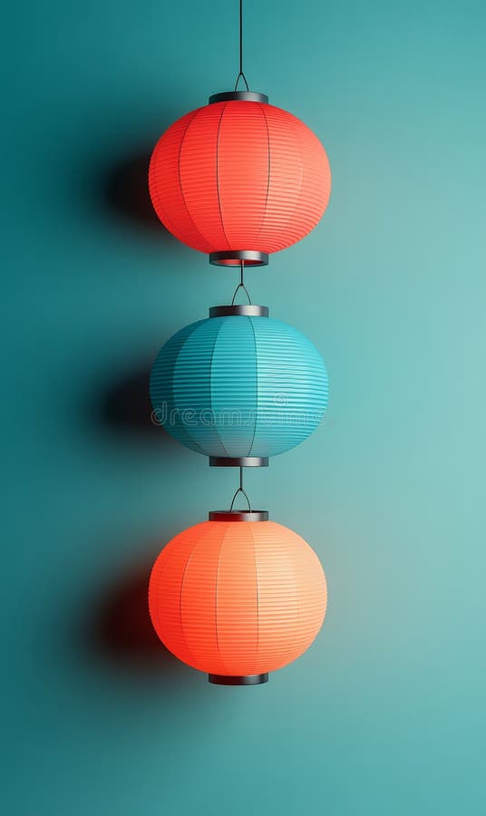 Harmony of Hanging Lanterns, Vibrant Colors Creating a Captivating ...