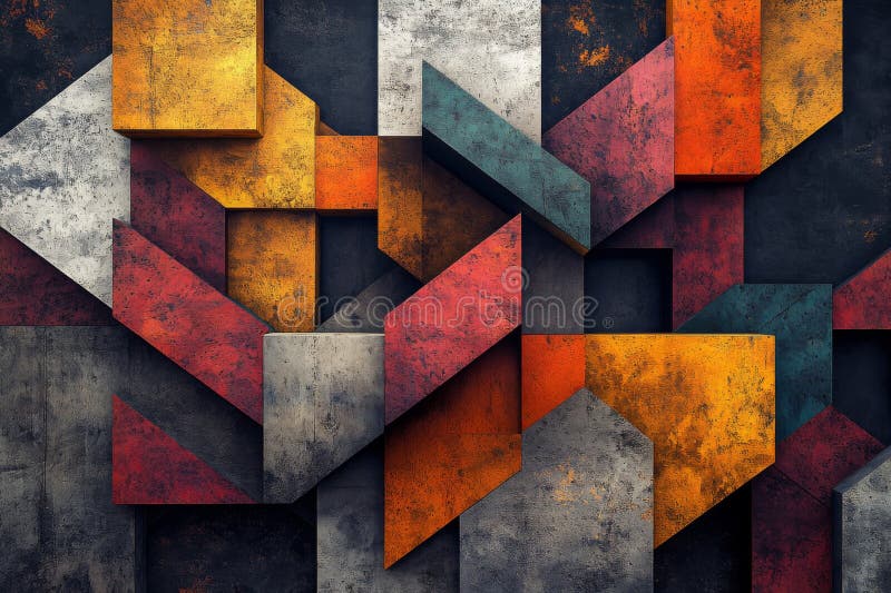Harmony in Interlocking Geometric Shapes Stock Illustration ...