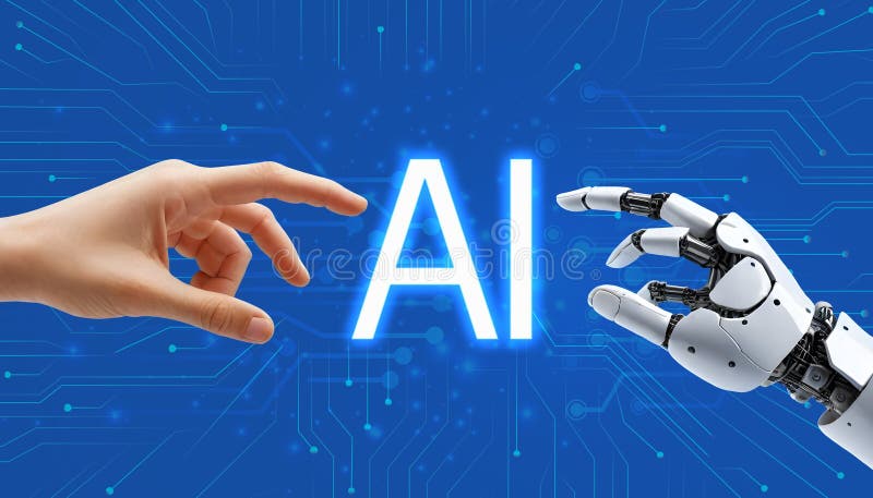 Harmony of Minds: Bridging Human and Ai Connection Stock Illustration ...