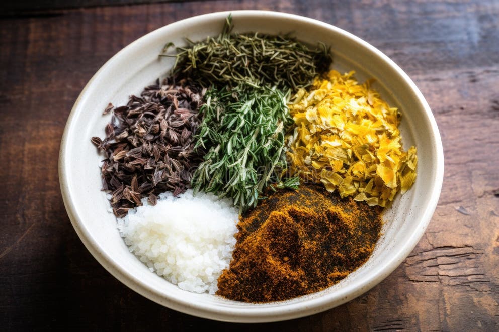 The Harmony of Mixed Ingredient in a Bowl Stock Illustration ...