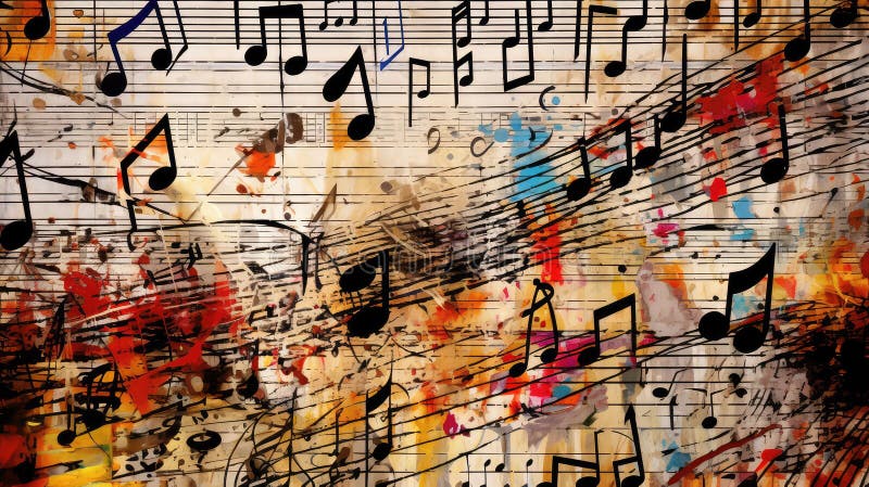 Harmony Music Notes Texture Stock Illustration - Illustration of ...