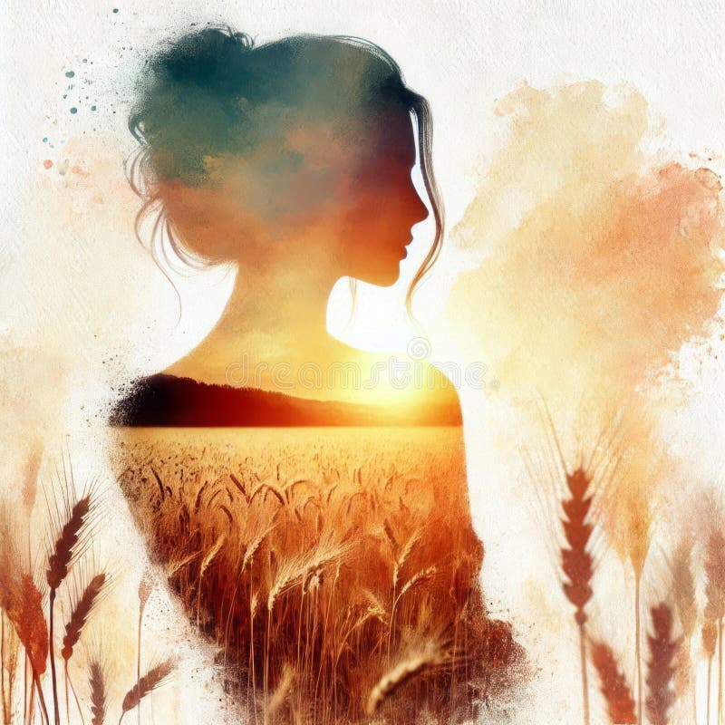 Harmony of Nature and Soul stock illustration. Illustration of stalk ...