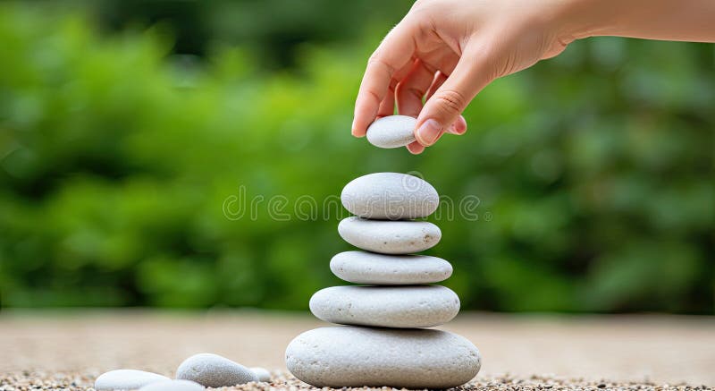 Harmony and Positive Mind with Balanced Stone Stack Concept Stock ...