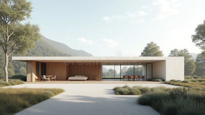 Harmony in Simplicity: Minimalist Architecture in Nature Stock ...