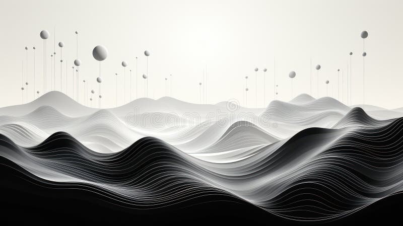 Harmony in Simplicity: Vectorial Sound Waves Drawing Stock Image ...