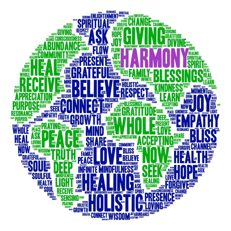 Harmony Word Cloud vektor abbildung. Illustration von lenken - 99074528