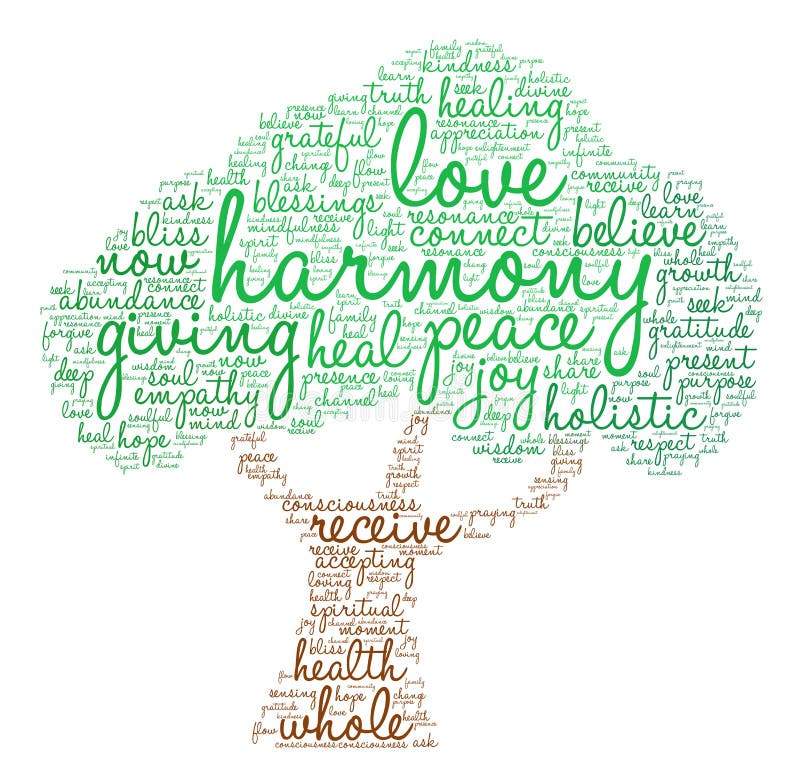 Harmony Word Cloud stock vector. Illustration of hope - 100127032