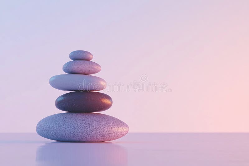 Stack of Smooth Round Oval Stones or Pebbles, Balanced Zen Natural ...