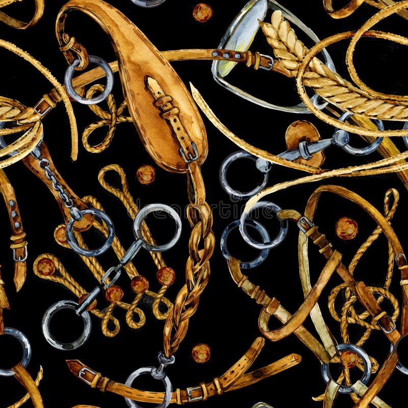 Harness Horse Seamless Pattern. Equestrian Seamless Background Stock ...